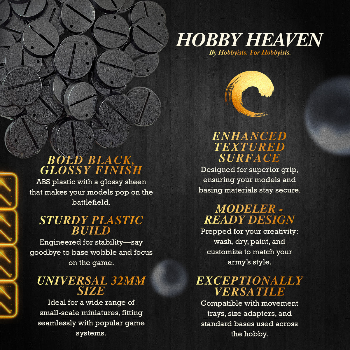 32mm Round Slotted Bases | Premium Miniature Bases | Hobby Heaven | Hobby Heaven