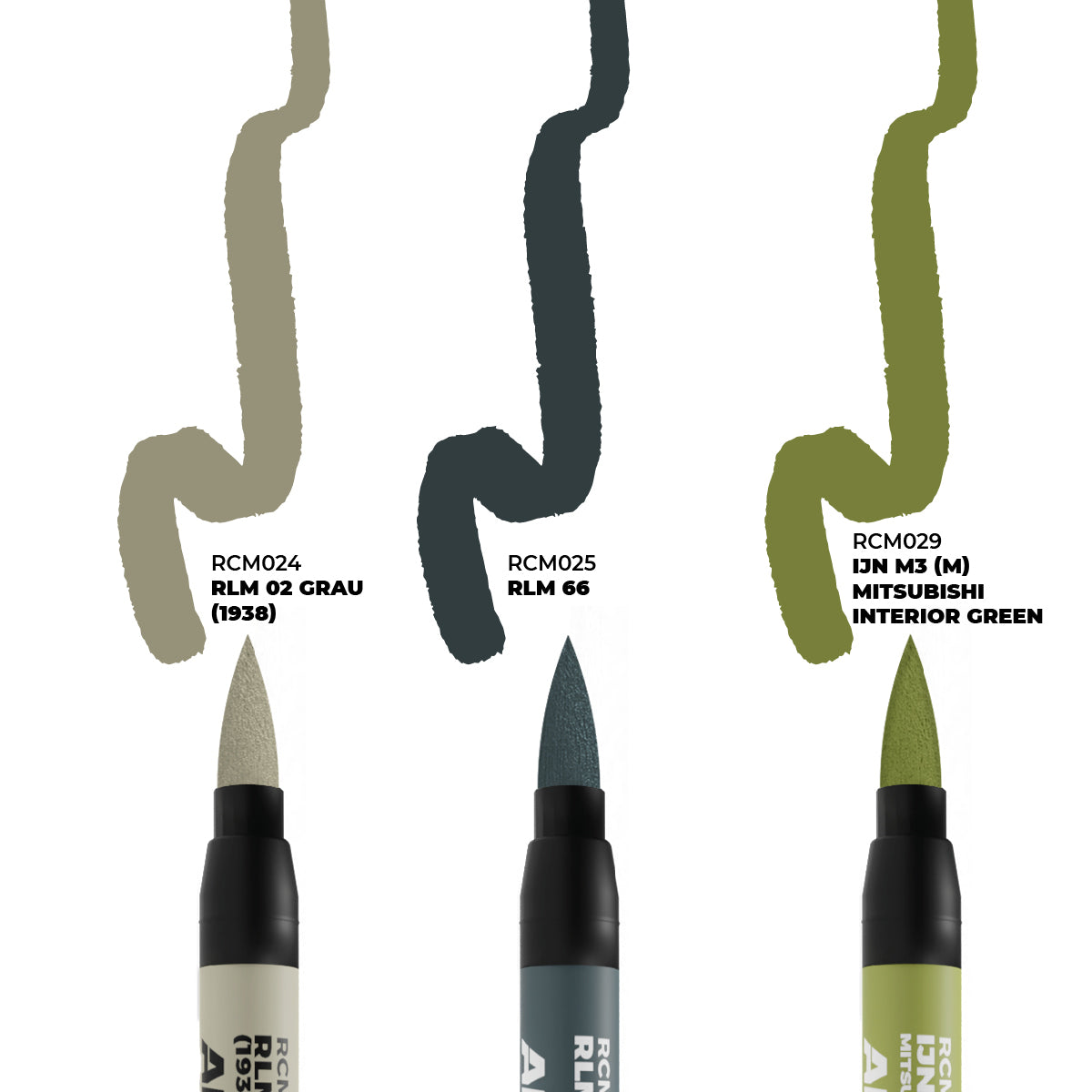 WWII Axis Aircraft Cockpit Colors RC Markers Set - 3 Essential Colors ...
