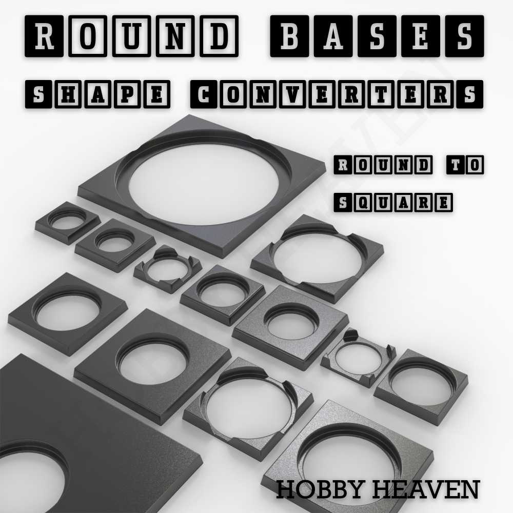 Round to Square Base Converters | Tabletop Games Base Adapters | OBS ...