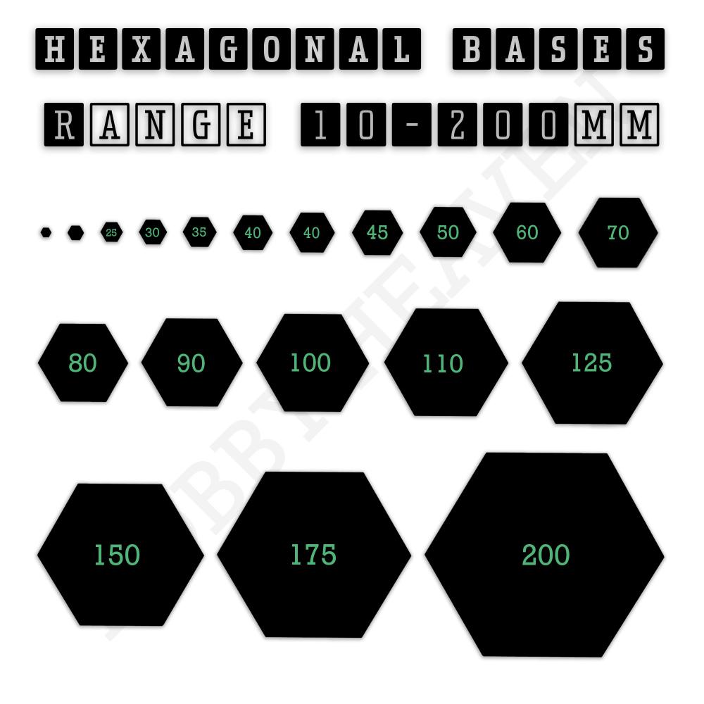 Hexagonal Bases for BattleTech & Wargames | 10-200mm | Hobby Heaven ...