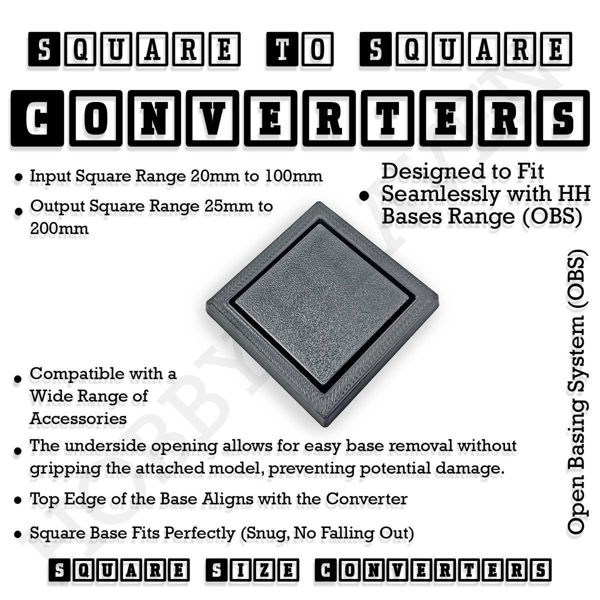 Square Base Converters 20-200mm | Tabletop Games | Hobby Heaven | Hobby ...