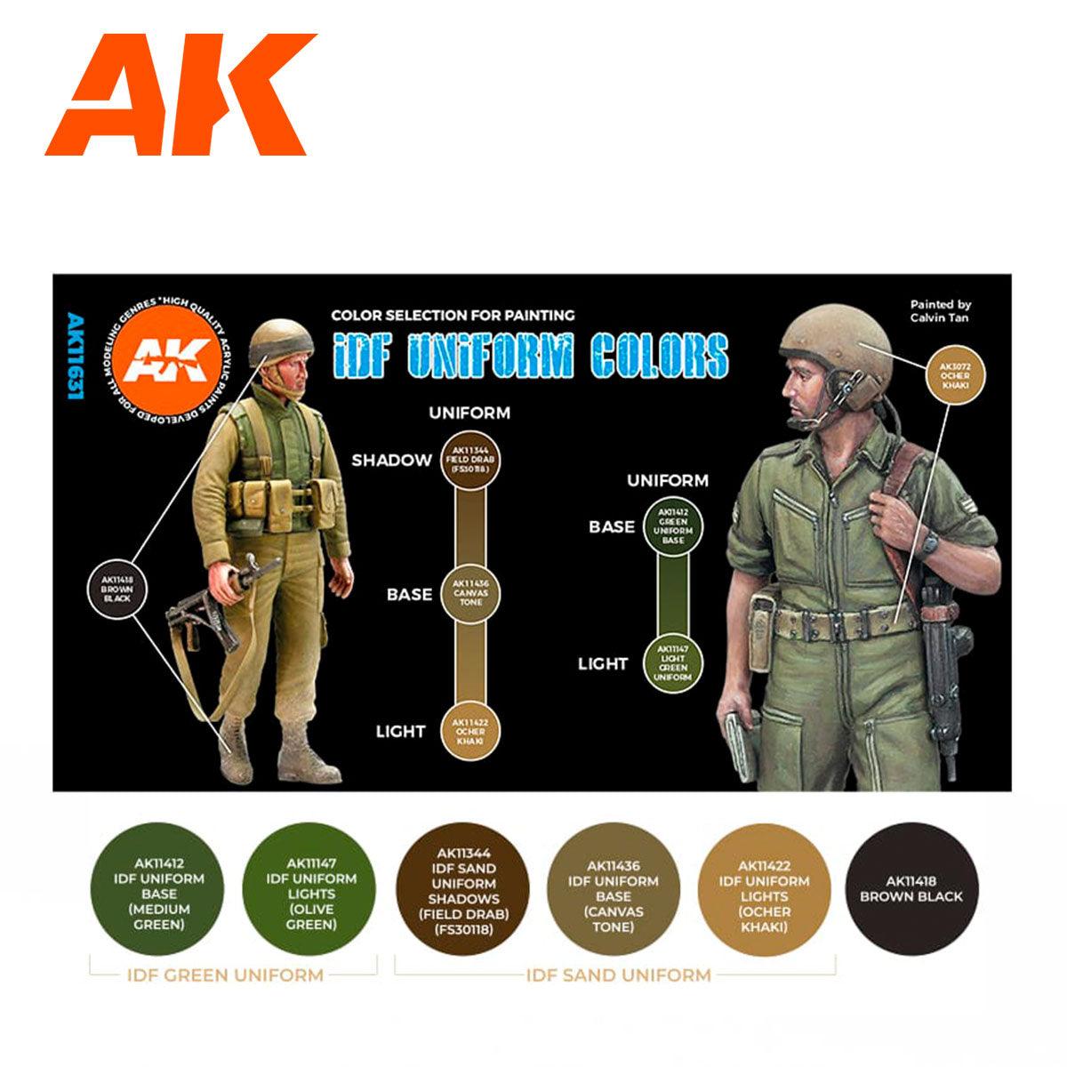 Ak Interactive IDF Uniform Colors 3g Figure Paint Set AK11631 | Hobby ...