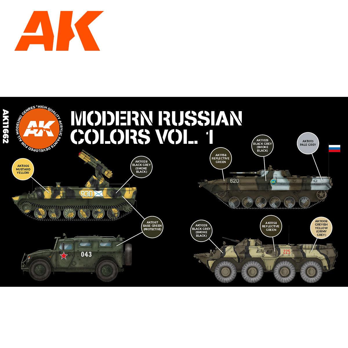 AK Interactive Modern Russian Colours Vol 1 3G Paints Set AFV AK11662 ...