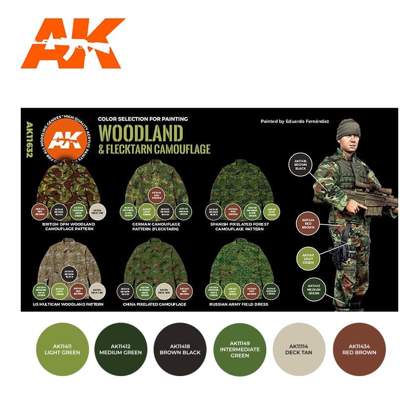 Ak Interactive Modern Woodland And Flecktarn Camouflages 3g Figure Pai ...