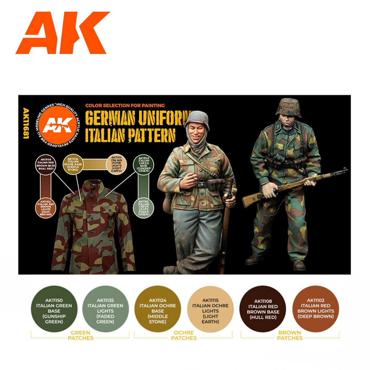AK Interactive Wwii German Italian Camouflage Paints Set AFV AK11681 ...
