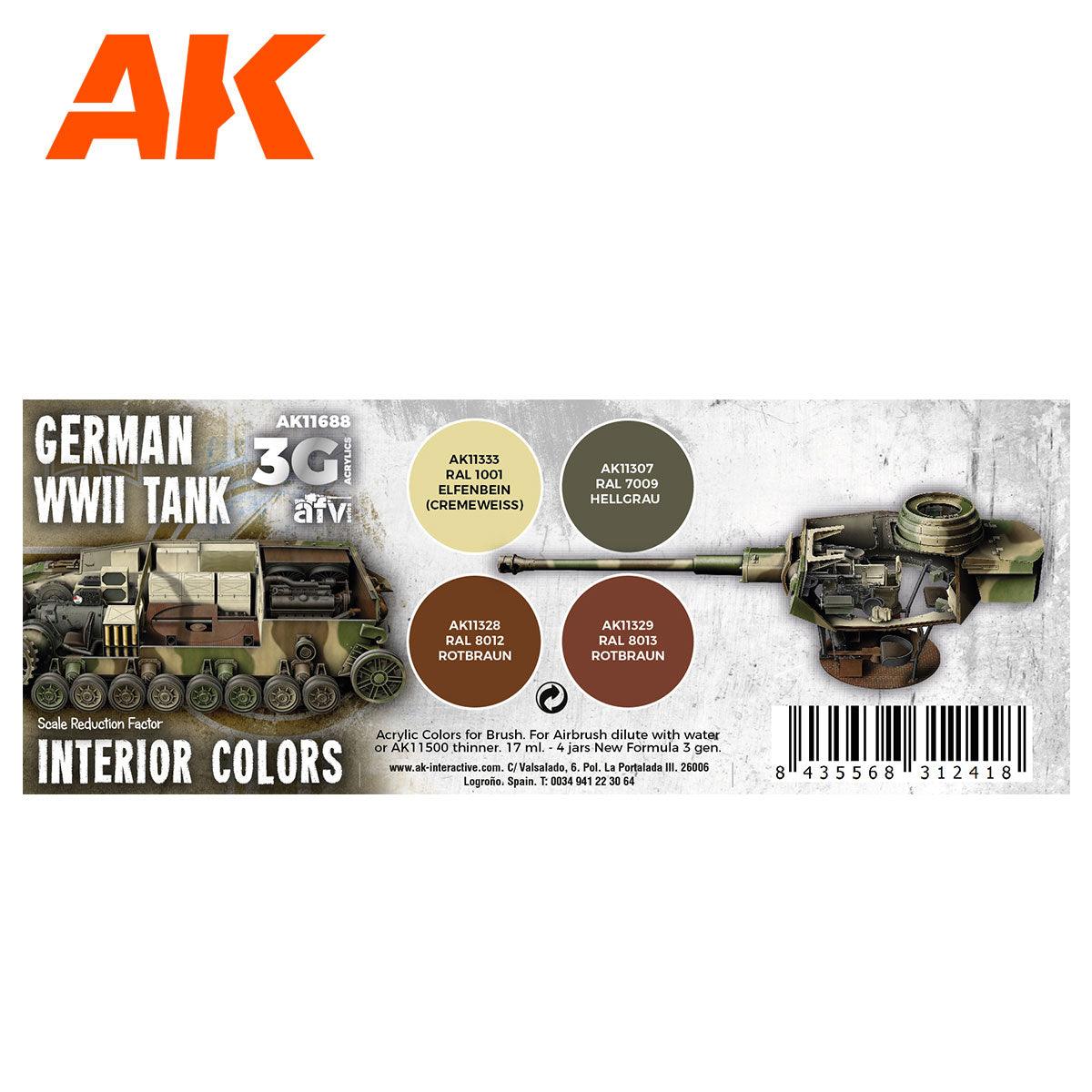 AK Interactive WWII German Tank Interior Colors Paints Set AFV AK11688 ...