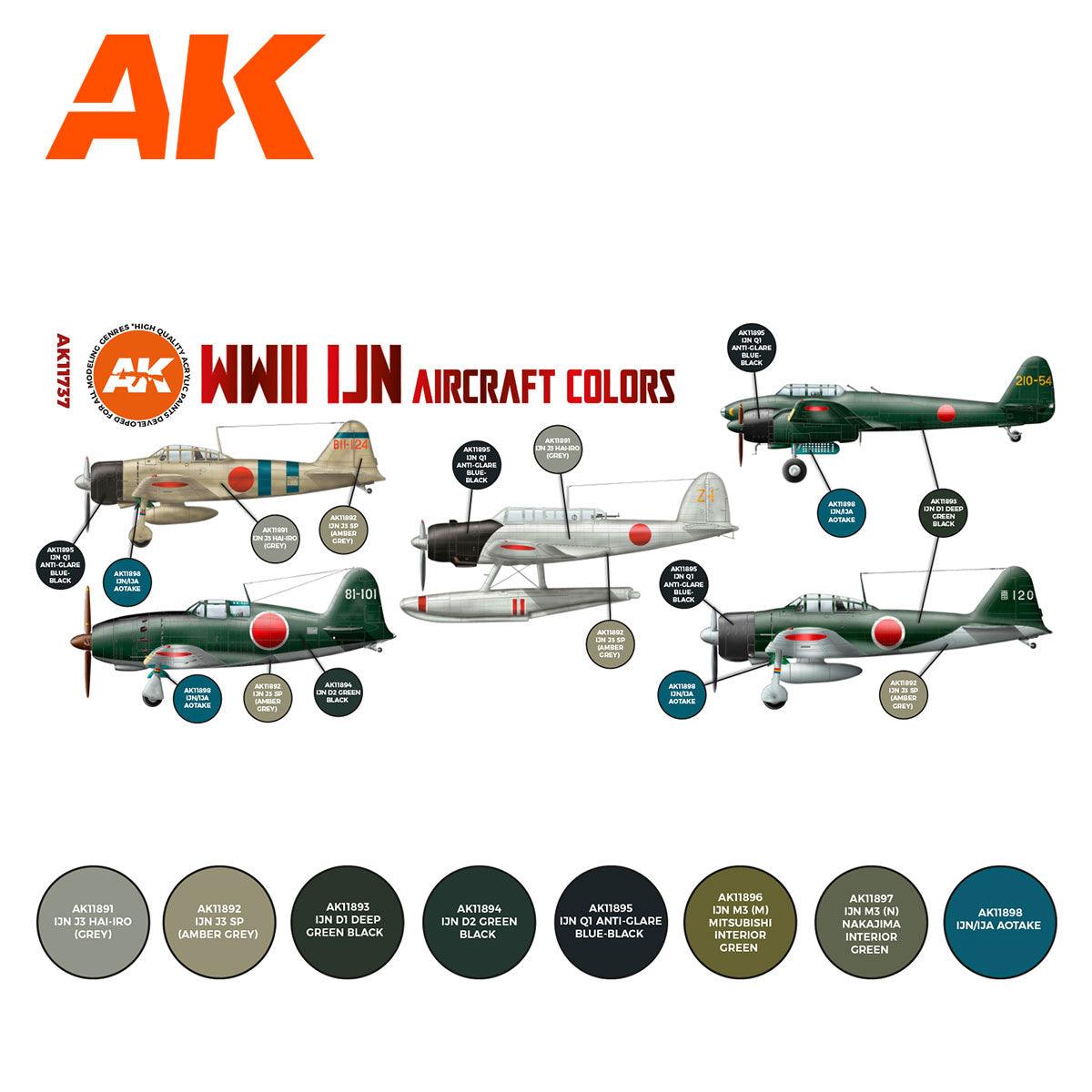 AK Interactive WWII IJN Aircraft Colors SET 3G AK11737 | Hobby Heaven