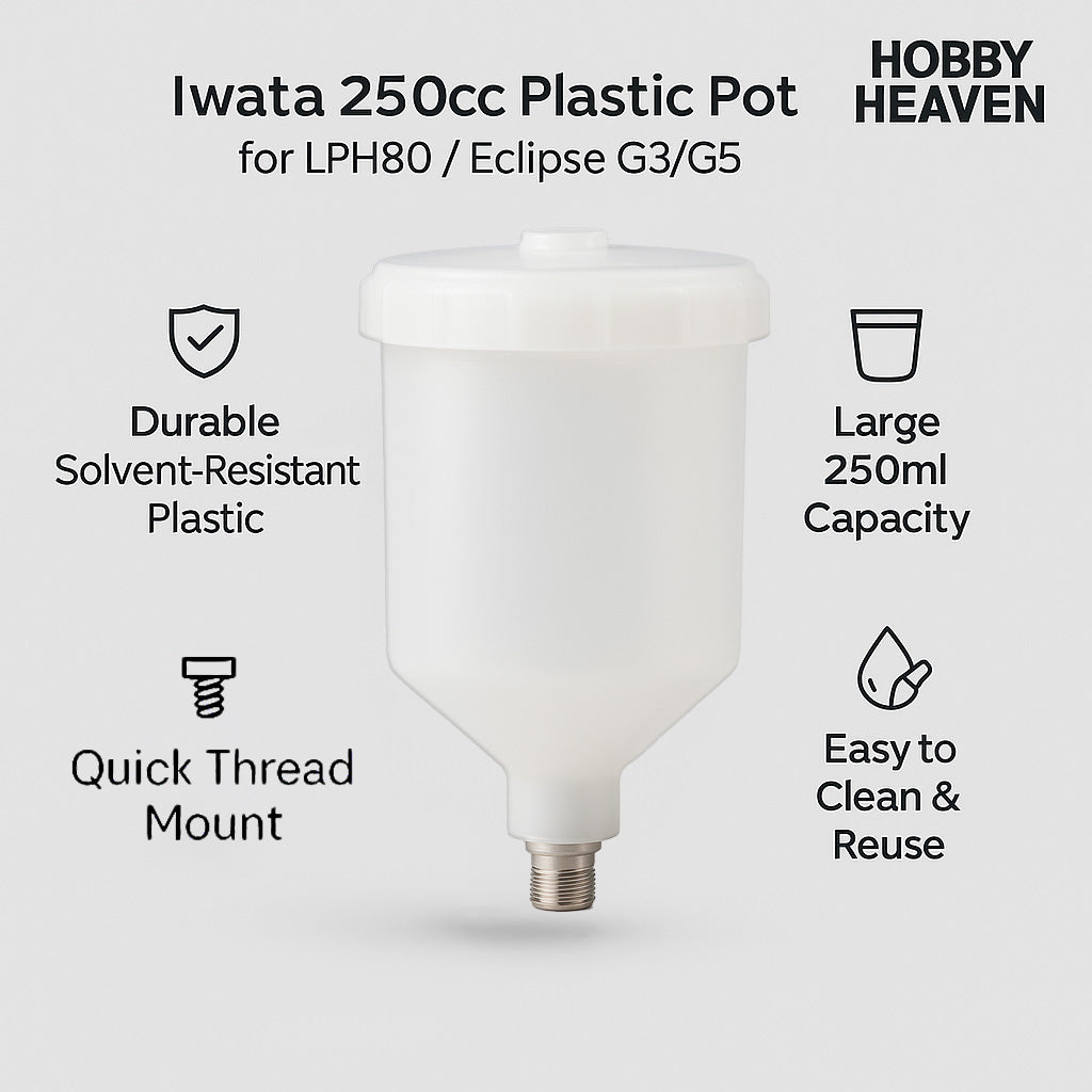 Iwata 250cc Paint Pot for LPH80 / Eclipse G3 G5 – Large Paint Cup ...