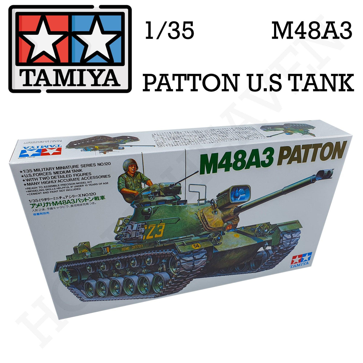 Tamiya 1/35 Scale U.S. M48A3 Patton Model Kit 35120 | Hobby Heaven