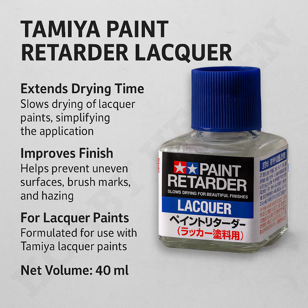 Tamiya 87198 Paint Retarder Lacquer 40ml – Smooth Gloss Finish | Hobby ...