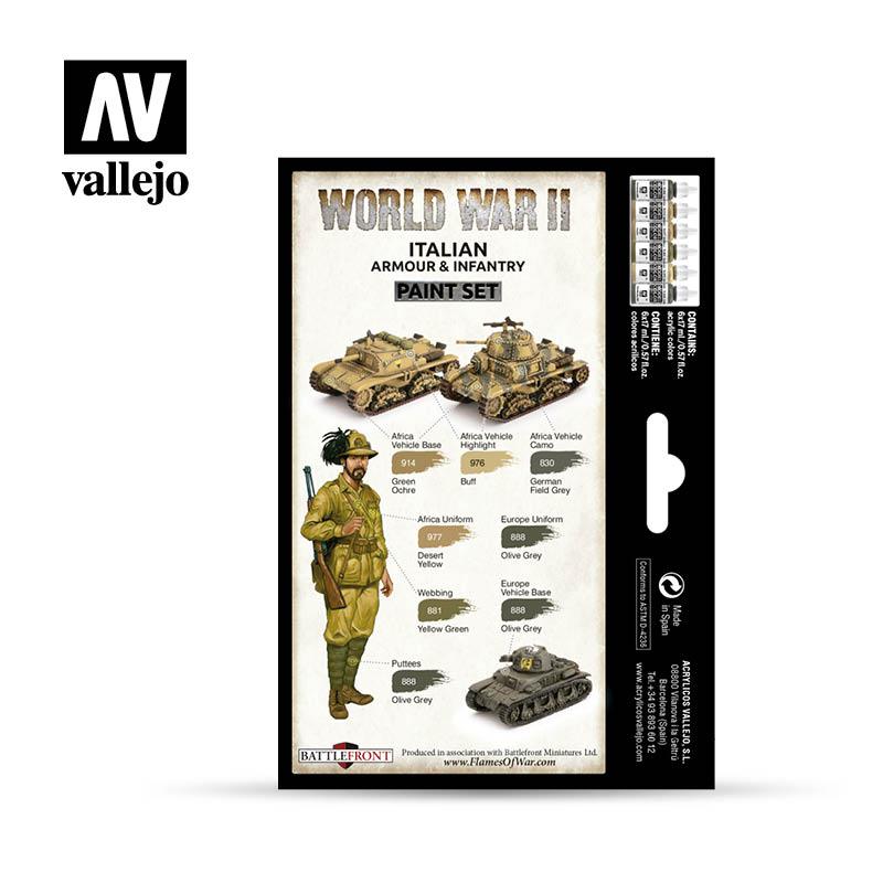Vallejo Paint Set WWII Paint Set Italian Armour & Infantry 6 Paints Wa ...