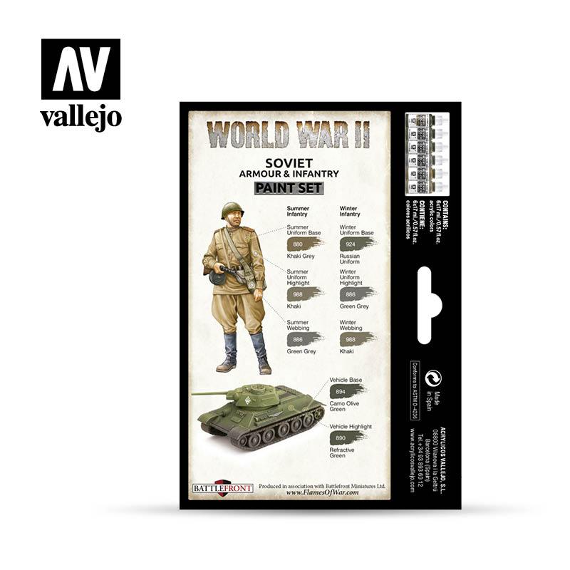 Vallejo Paint Set WWII Paint Set Soviet Armour & Infantry 6 Paints War ...