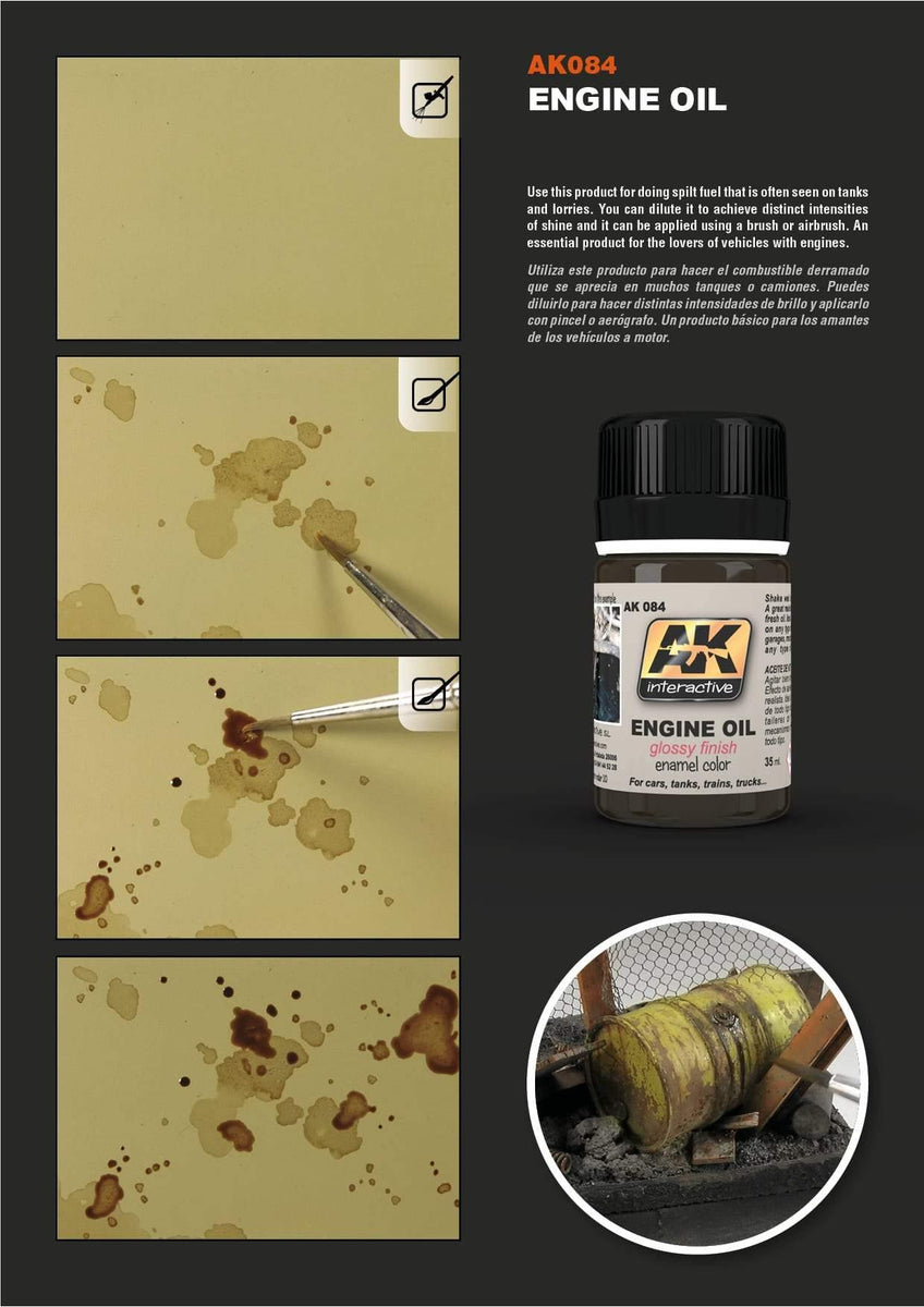 AK Interactive Fresh Engine Oil – AK084 – Realistic Engine Effects ...